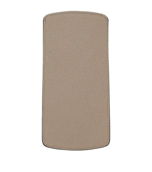 Smythson Leather Panama Glasses Case - Beige