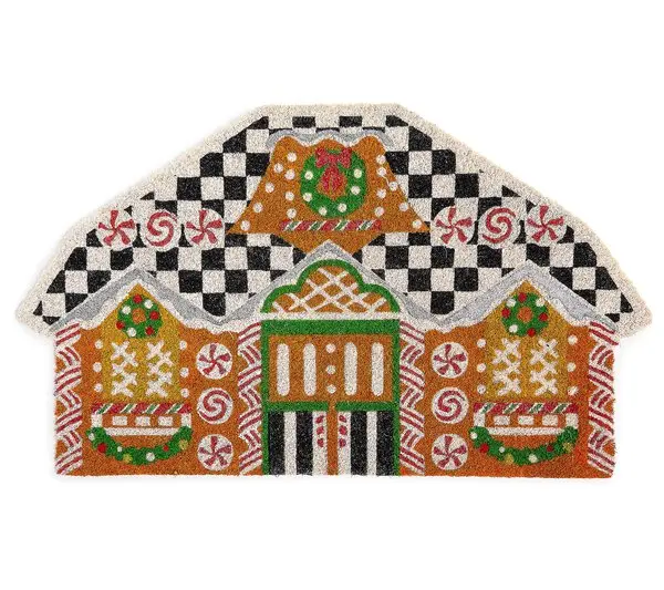MACKENZIE-CHILDS Gingerbread House Shaped Entra Nce Mat
