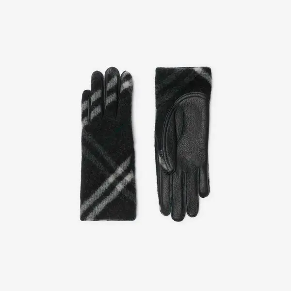 Burberry Check Wool Gloves