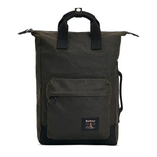 Barbour Field Waxed Backpack - Olive/black
