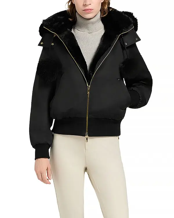 Moose Knuckles Debbie Reversible Bomber Jacket - Black