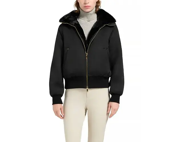 Moose Knuckles Debbie Reversible Bomber Jacket - Black