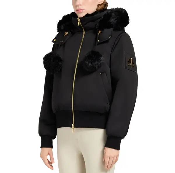Moose Knuckles Debbie Reversible Bomber Jacket - Black