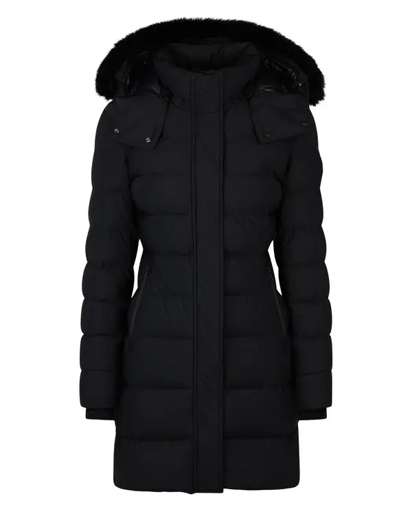 Moose Knuckles Watershed Down Parka With Shearling Trim - Black/black Shearling