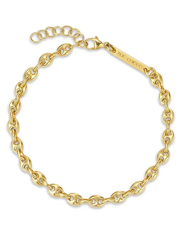 Zoe Chicco 14k Yellow Puff Mariner Link Bracelet - Gold