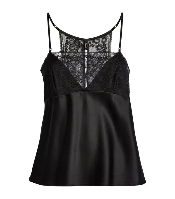 AUBADE Midnight Whisper Lace Trim Camisole - Black