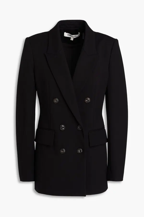 Diane Von Furstenberg Maira Double-breasted Jersey Blazer - Black