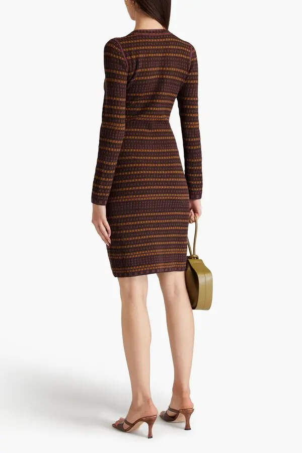 Diane Von Furstenberg Checked Jacquard-knit Mini Dress