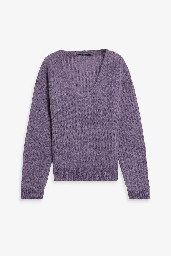 LUISA CERANO Brushed Ribbed Mohair-blend Sweater