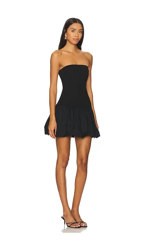 LOVERS AND FRIENDS Strapless Bubble Skirt Mini Dress - Black