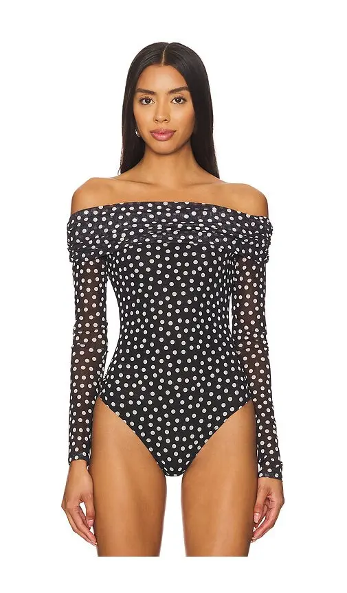 Majorelle Ruched Mesh Bodysuit