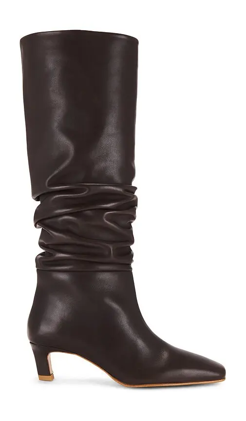 ALOHAS Kalila Leather Ruched Shaft Boots - Brown