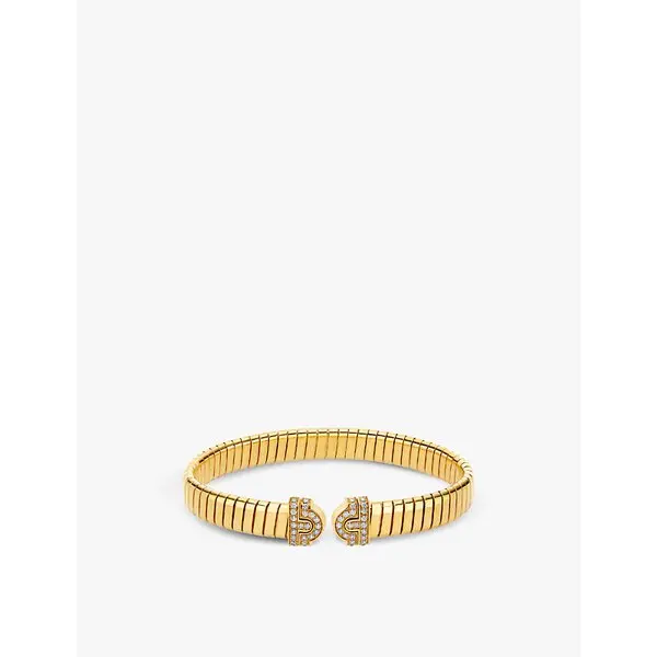 BVLGARI Tubogas 18ct Yellow-gold And Diamond Bracelet - Yellow Gold