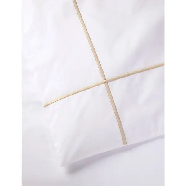 YVES DELORME Athena Bourdon-stitch Pima-cotton Duvet Cover - Dune