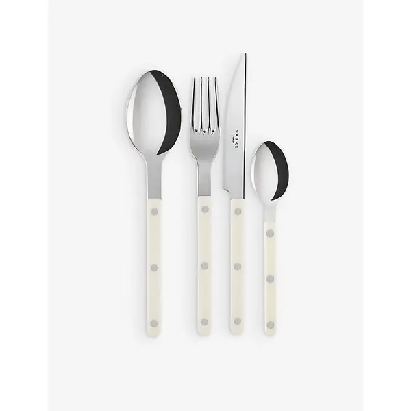 SABRE Bistrot Stainless-steel And Acrylic Cutlery Set Of 24 - Ivory