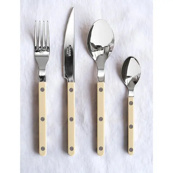 SABRE Bistrot Stainless-steel And Acrylic Cutlery Set Of 24 - Ivory