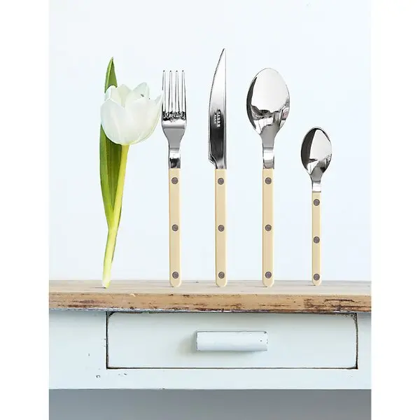 SABRE Bistrot Stainless-steel And Acrylic Cutlery Set Of 24 - Ivory