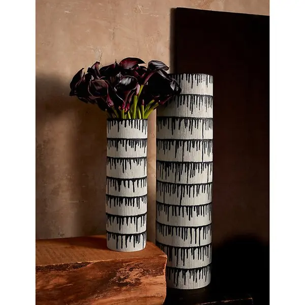 L'Objet Tokasu Large Porcelain Vase 49cm - White + Black