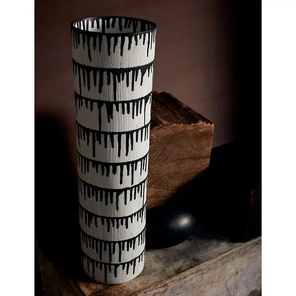 L'Objet Tokasu Large Porcelain Vase 49cm - White + Black