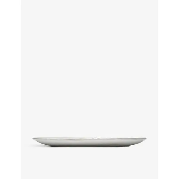 SERAX La Mère Graphic-print Oval Stoneware Plate 37.5cm X 27.5cm - White