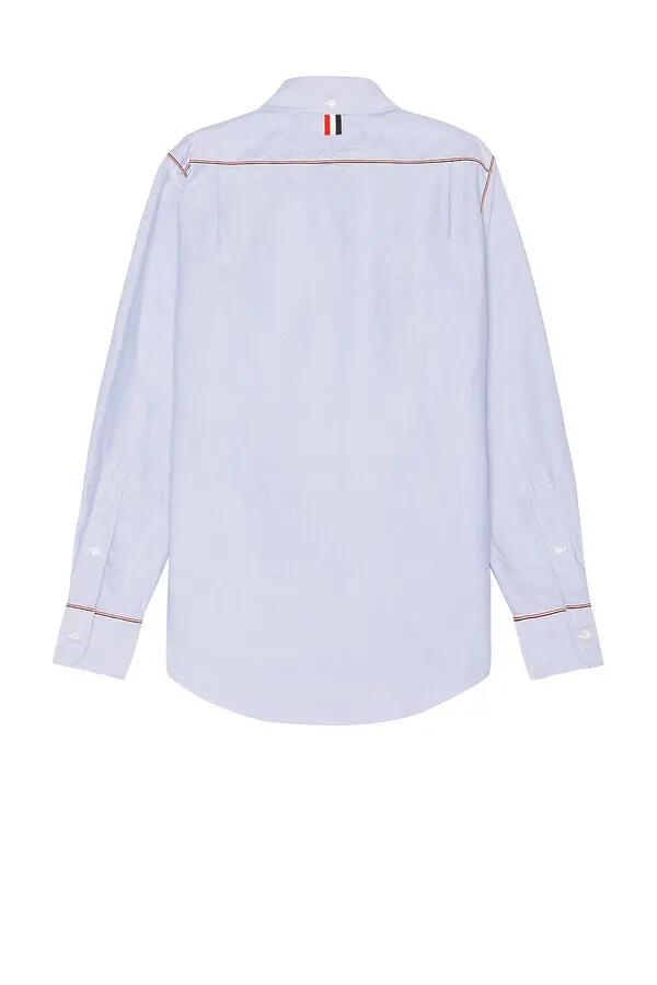 Thom Browne Straight Fit Button Down Long Sleeve Shirt