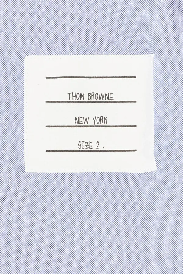 Thom Browne Straight Fit Button Down Long Sleeve Shirt