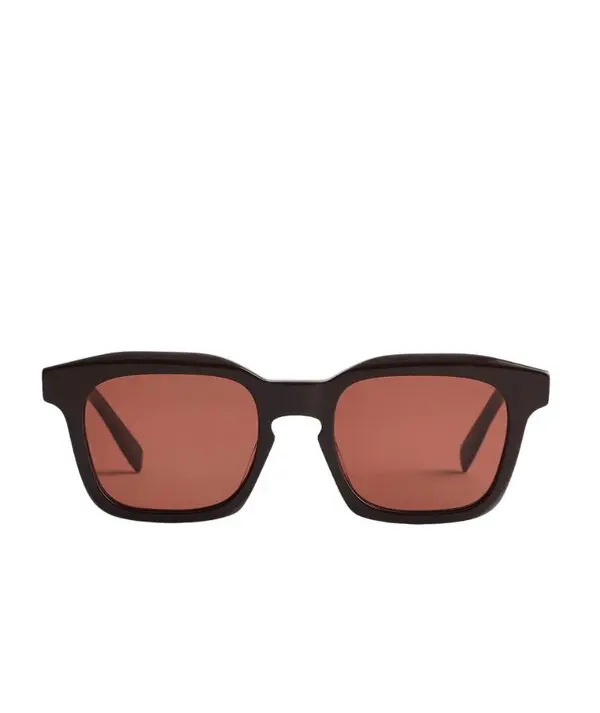 Madewell Elkton Square Acetate Sunglasses - Dark Brown With Dark Brown
