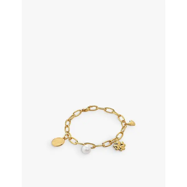 Monica Vinader Lucky Charm Pearl Bracelet - Yellow Gold