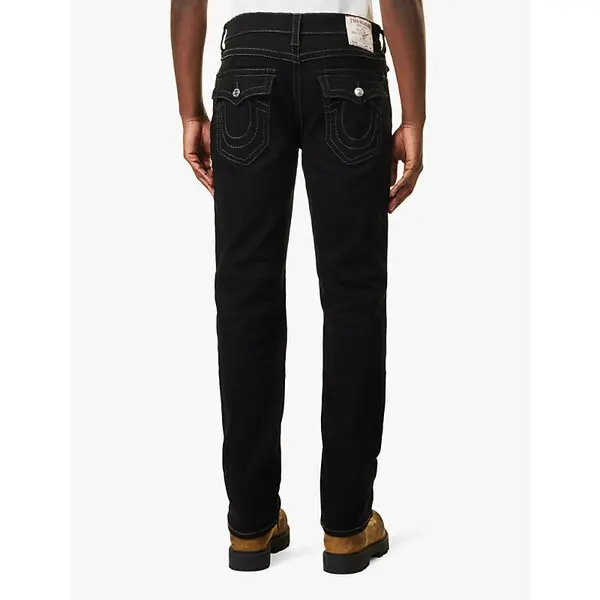 True Religion Ricky Flap Straight-leg Stretch-denim Jeans - Black