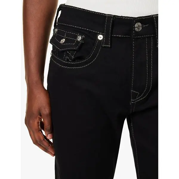 True Religion Ricky Flap Straight-leg Stretch-denim Jeans - Black