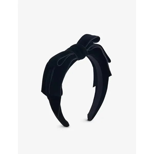 Jennifer Behr Black Rochel Bow Silk Velvet Headband Jennifer Behr Rochel Headband | Black | FARFETCH BH main image 3