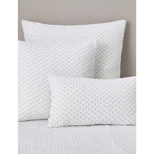 THE WHITE COMPANY Brittany Dot-print Medium Cotton Cushion 50cm X 50cm
