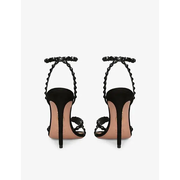 AQUAZZURA Tequila 105 Crystal-embellished Heeled Sandals - Black