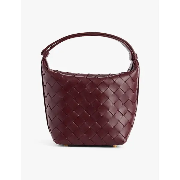 Bottega Veneta Wallace Leather Top-handle Bag - Barolo-gold