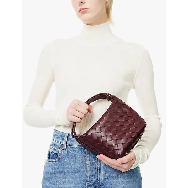 Bottega Veneta Wallace Leather Top-handle Bag - Barolo-gold