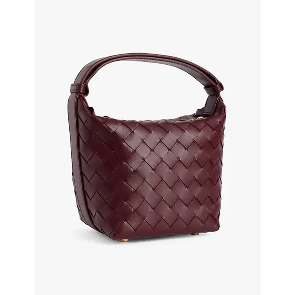 Bottega Veneta Wallace Leather Top-handle Bag - Barolo-gold