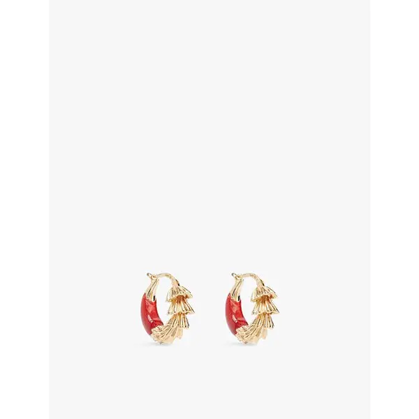 Bottega Veneta Enamel Hoop Earrings - Carnelian