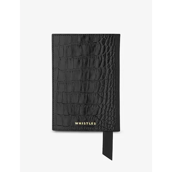 Whistles Croc-embossed Leather Passport Holder