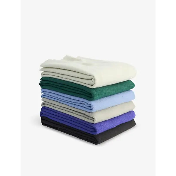 HAY Mono Frayed-edge Wool Blanket 180cm X 130cm - Cream