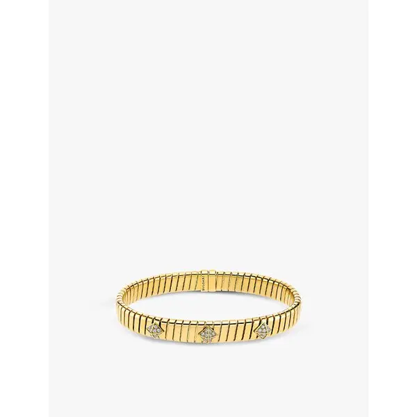 BVLGARI Tubogas 18ct Yellow-gold And 0.29ct Diamond Bracelet - Yellow Gold