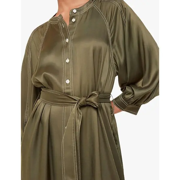 whistles belted midi dress Denim Belted Midi Dress |