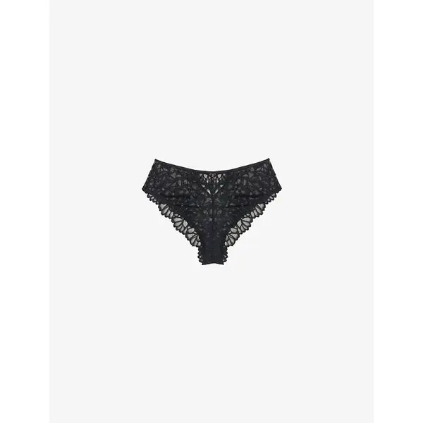SAVAGE X FENTY Savage Not Sorry Strappy Cut-out Cheeky Lace Briefs Xxxl - Caviar