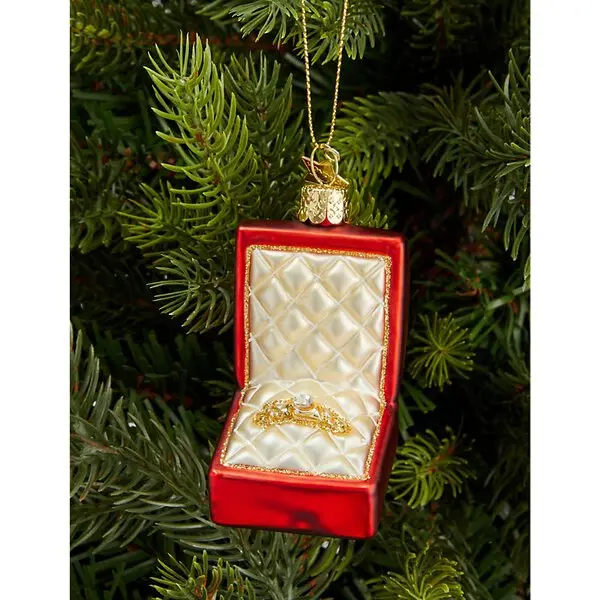 SELFRIDGES EDIT Vondels Glass Wedding Ring Box Christmas Decoration
