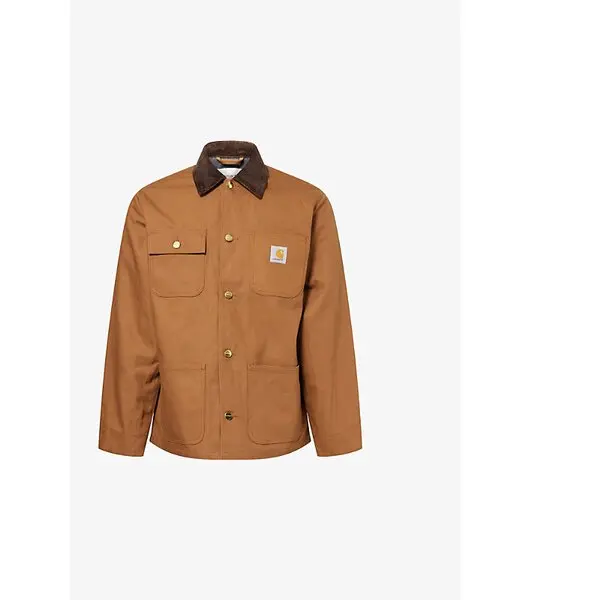 Carhartt Work In Progress Michigan Patch-pocket Cotton-canvas Jacket - Hamilton Brown / Tobacco