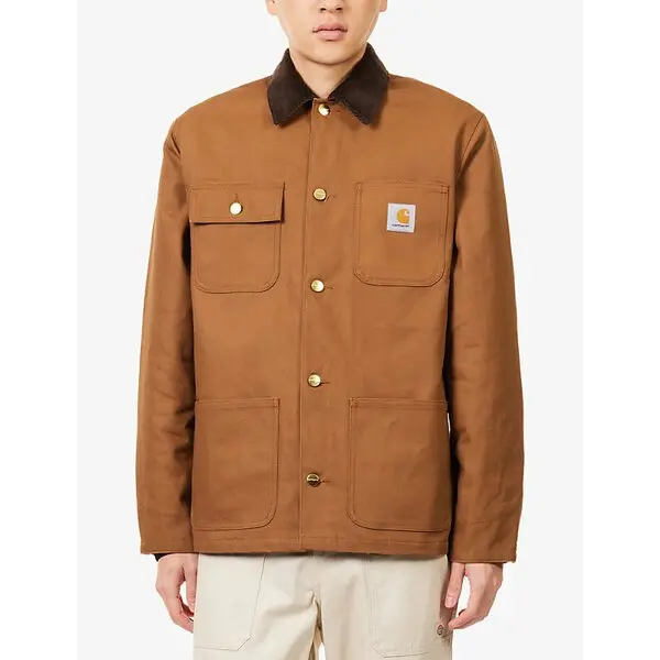 Carhartt Work In Progress Michigan Patch-pocket Cotton-canvas Jacket - Hamilton Brown / Tobacco