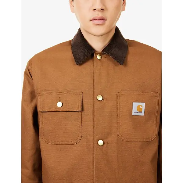 Carhartt Work In Progress Michigan Patch-pocket Cotton-canvas Jacket - Hamilton Brown / Tobacco