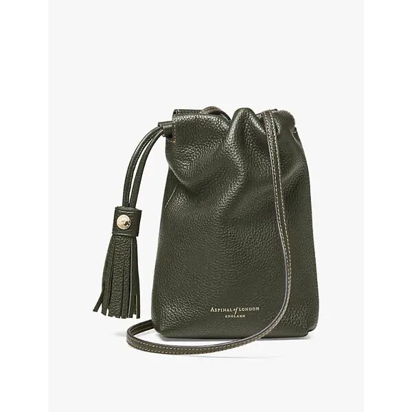 ASPINAL OF LONDON Soho Leather Pouch Crossbody Bag - Green