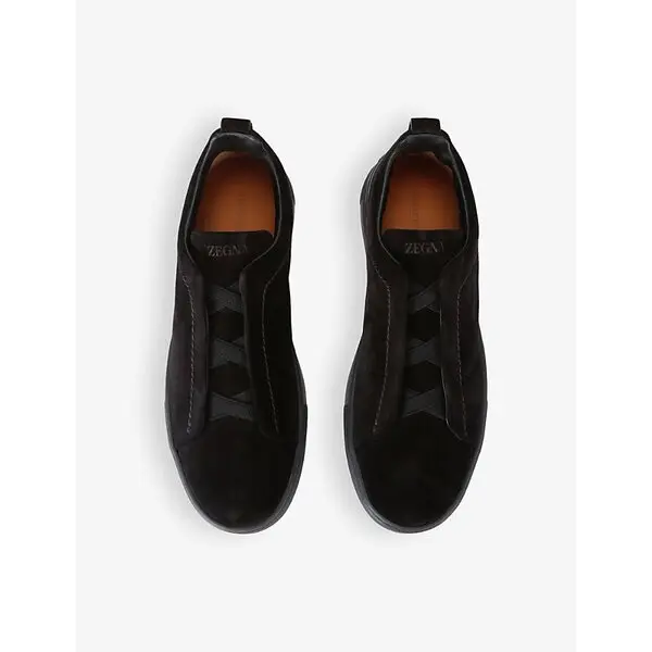 Zegna Triple Stitch Suede Low-top Trainers