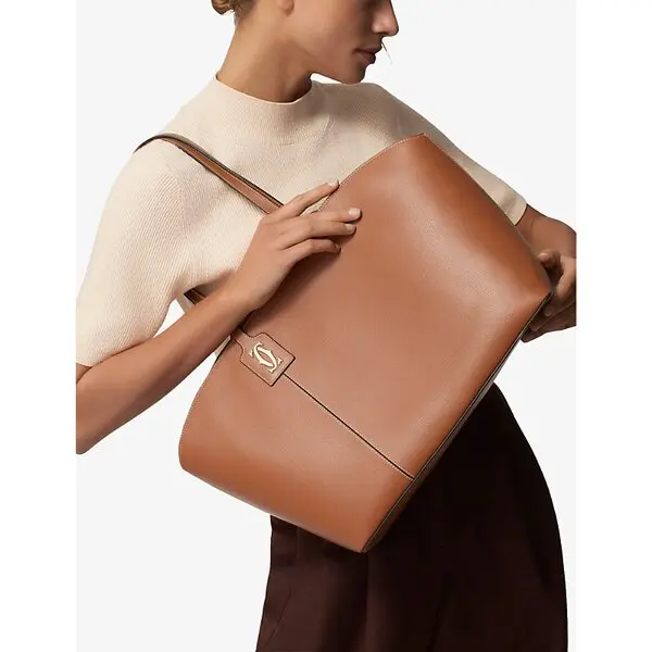 Cartier C De Leather Tote Bag