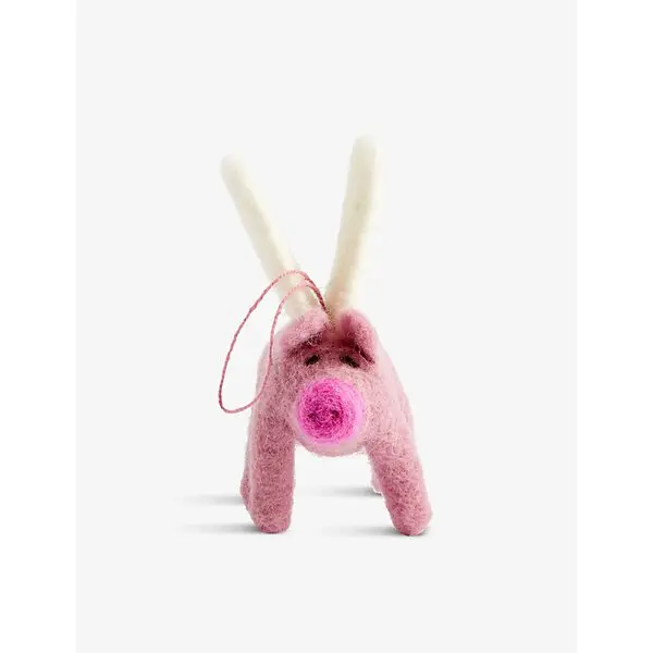 SELFRIDGES EDIT Flying Pig Wool Christmas Decoration 6cm